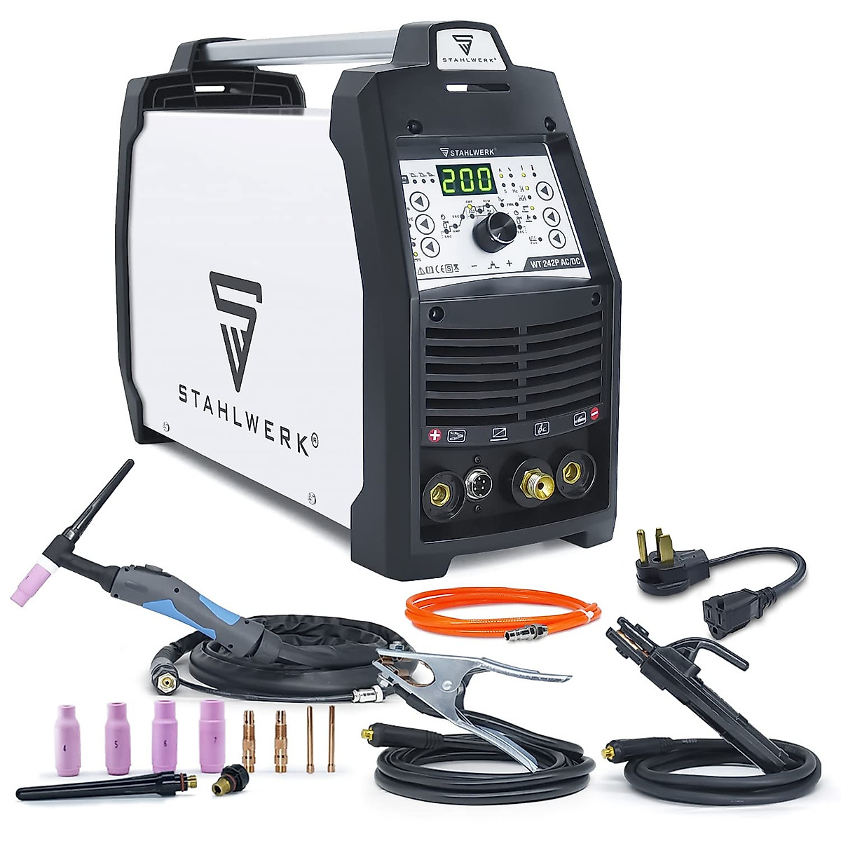 S STAHLWERK TIG Welder 200A AC DC Pulse Aluminum Full Digital Control 110V/220V Dual Voltage Welding Machine