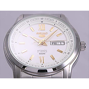 Seiko 5 SNKP15 K1 Silver with White Dial Men's Classic Automatic Analog Watch