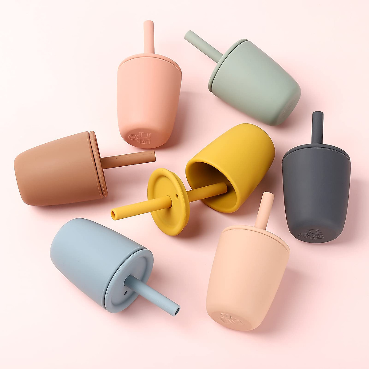 Socub Toddler Cup, Silicone Training Cup, Sprill proof Sippy Cup for Baby, BPA-Free, Unbreakable, 4oz, 6+ months, Power Rose