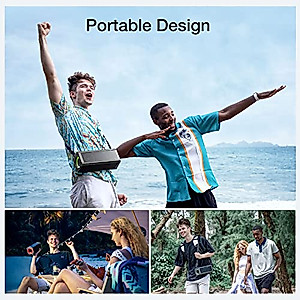 BlitzMax WA3 PRO 120W 360° Surround Stereo TWS Portable Wireless Bluetooth 5.0 Mini Speaker with Microphone,Waterproof,4 RGB Light,3 EQ Modes,Power Bank,DSP Technology,Outdoor Travel Party,AUX TF USB