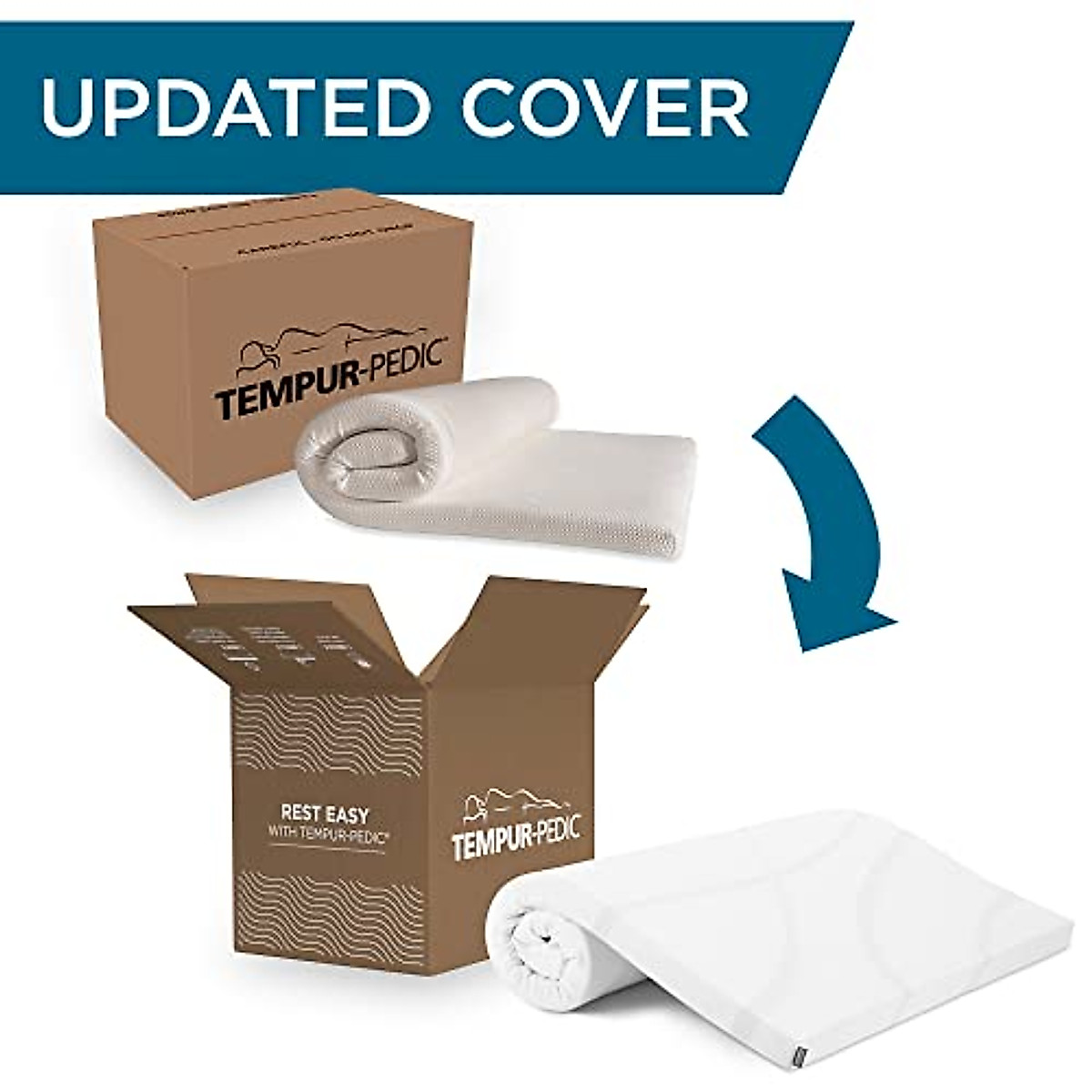 Tempur-Pedic TEMPUR Supreme 3-Inch Mattress Topper, Medium Firm, Queen, White