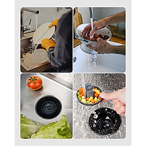 Hibbent 3 in 1 Kitchen Sink Drain Strainer and Stopper Combo, Stainless Steel Metal Pop Up Sink Stopper, Anti-Clogging Basket Strainer with Foldable Handle for US Standard 3-1/2" Drain, Matte Black
