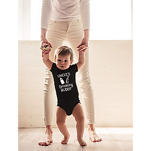 CBTwear Uncles Drinking Buddy Baby Bodysuit Cute Newborn Boy Clothes Adorable Infant Unisex Romper (6 Months, Black)