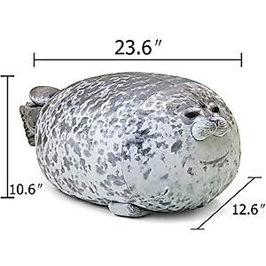 YOZATIA Chubby Blob Seal Pillow, Giant Stuffed Animals Hugging Pillow, Anime Plushies Cute Pillows Large(23.6 in)