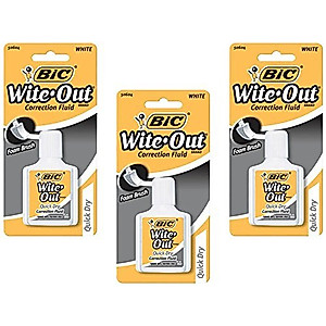 Wite Out Quick Dry Correction Fluid, 0.7 FL oz (Pack of 3)
