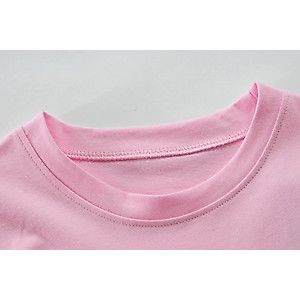 Baby Girls Ruffle Sleeve T-Shirt Toddler Easter Rabbit Ruffle Sleeve Short Top Pink 2-3T