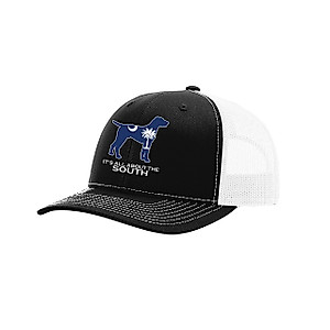 It's All About The South South Carolina Flag Filled Pointer Mesh Back Trucker Hat-Black/White