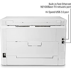 HP Color Laserjet Pro MFP M182nw All-in-One Wireless Laser Printer, White - Print Scan Copy - 17 ppm, 600 x 600 dpi, 8.5 x 14, 2-Line LCD with Numeric Keypad Display, Ethernet, Cbmou Printer Cable