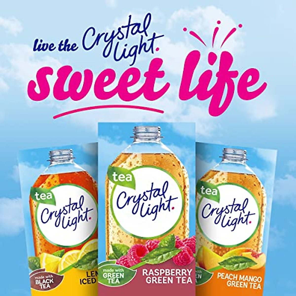 Crystal Light Sugar-Free Raspberry Green Tea On-The-Go Powdered Drink Mix 120 Count-10 Count (Pack of 12)