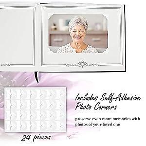 LotFancy Funeral Guest Book, in Loving Memory Memorial Service Guest Book, 130 Pages, Space for Name, Address, Memories, Hardcover, with Black Pen and Table Sign