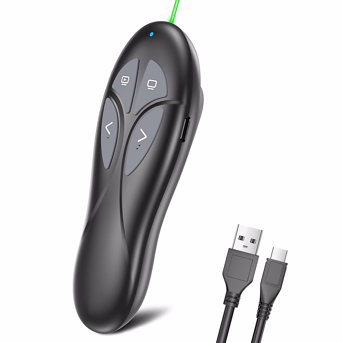 Wireless Presentation Clicker, 2 in 1 USB Type C Powerpoint Clicker with Laser Pointer, Clicker for Powerpoint Presentation Remote PPT PowerPoint Clicker for Mac,Computer, Keynote,Laptop