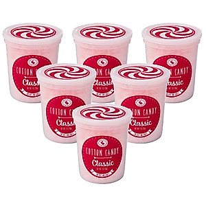 Chocolate Storybook Gourmet Handspun Cotton Candy - Classic Pink Flavor - Case of 6, 1.75 ounce, Containers
