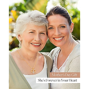 LOUISA SECRET Infinity Heart Birthstone Necklaces for Women, 18k Gold Plated 955 Sterling Silver Forever Love Pendant Jewelry for Her, Ideal Gift for Wife, Girlfriend, Mom on Birthday, Anniversary, Valentine's Day