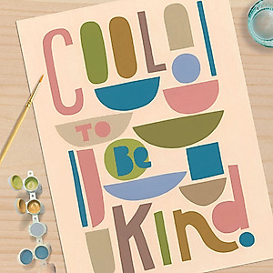 Dimensions PaintWorks 73-91859 Cool to be Kind Paint by Number Kit for Adults and Kids, 9" x 12", Multicolor, 12pcs