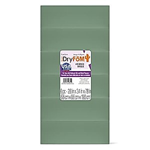 FloraCraft Floral Desert DryFōM 6 Piece Brick 2.6 Inch x 3.4 Inch x 7.8 Inch Green