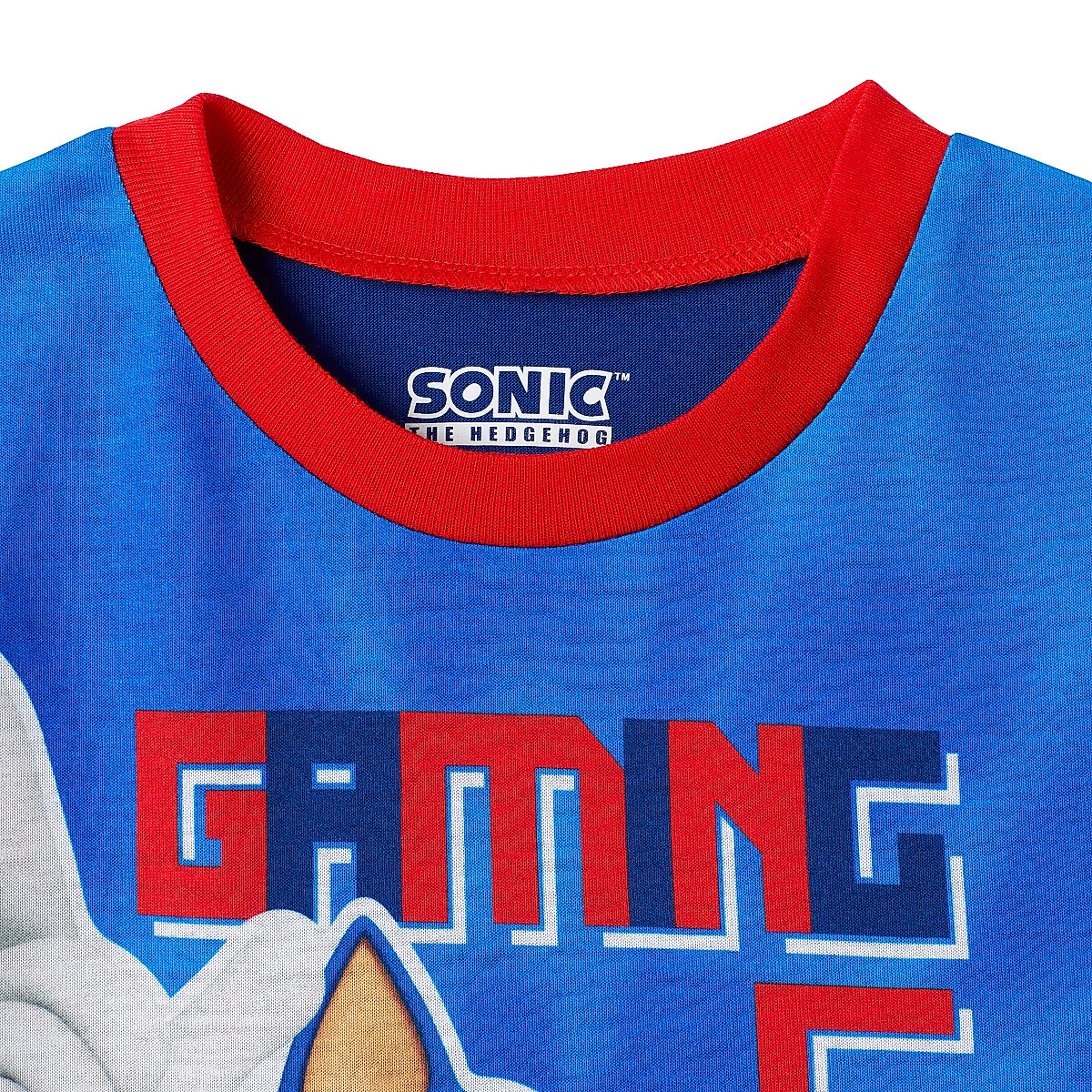 Sonic The Hedgehog Boys Pajamas for Kids 4 Piece Sleepwear Sets for Boys Pajama Bottoms and Sleep Shirts Red-blue