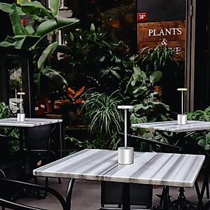 2 Pack Cordless LED Table Lamp, 5000 mAh Rechargeable Battery 3 Lighting Modes Dimmable Light Portable Desk Lamps, for Restaurant, Terrace (Brown)