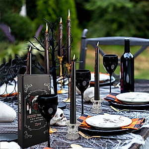 12PCS 10-Inch Black Bleeding Taper Candles,Vampire Tears Taper Candles- Unscented Ideal for Halloween, Christmas, Rituals, and Themed Party Decor