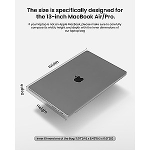 tomtoc 360° Protective Laptop Sleeve for 13-inch New MacBook Air M4/A3240 2025, M3/A3113, M2/A2681 M1/A2337 A2179 A1932, 13-inch MacBook Pro M2/A2686 M1/A2338, Water-Resistant Computer Case Bag