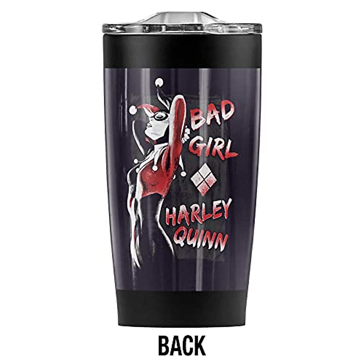 Logovision Harley Quinn Bad Girl Stainless Steel Tumbler 20 oz Coffee Travel Mug/Cup, Vacuum Insulated & Double Wall with Leakproof Sliding Lid | Great for Hot Drinks and Cold Beverages