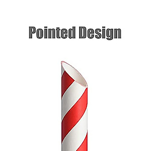 ALINK 50 Striped Paper Boba Straws + 50 Wrapped Paper Boba Straws