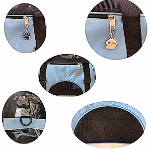 ZaneSun Cat Carrier,Soft-Sided Pet Travel Carrier for Cats,Dogs Puppy Comfort Portable Foldable Pet Bag Airline Approved (Small Blue)