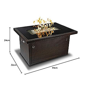 Outland Living 401 Series - 44-Inch Outdoor Propane Gas Fire Table, Espresso Brown/Rectangle