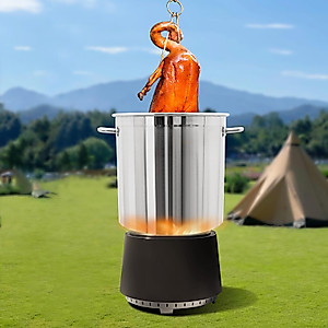 Stainless Steel Stockpot Seafood Boiler, 37 QT Seafood Boiling Pot, Shrimp Boil Stock Pot with Strainer, Turkey Fryer Pot for Home Kitchen Restaurant (35L)