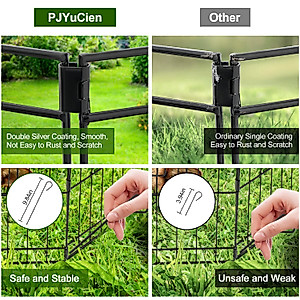 PJYuCien Dog Playpen - Metal Foldable Dog Exercise Pen, Pet Fence Puppy Crate Kennel Indoor Outdoor with 8 Panels 24”H & Top Cover for Small Medium Pets