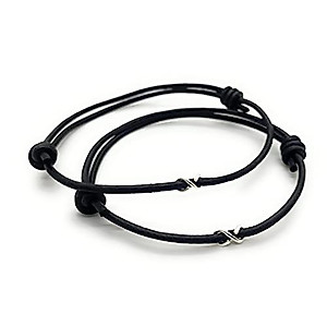 Matching Couple Infinity Bracelets - Vows of Eternal Love, Leather Bracelet, His and Hers San Valentines Gift, Men Women Love Gifts, Best Friend Accessories, Pulseras Para Parejas (Silver)