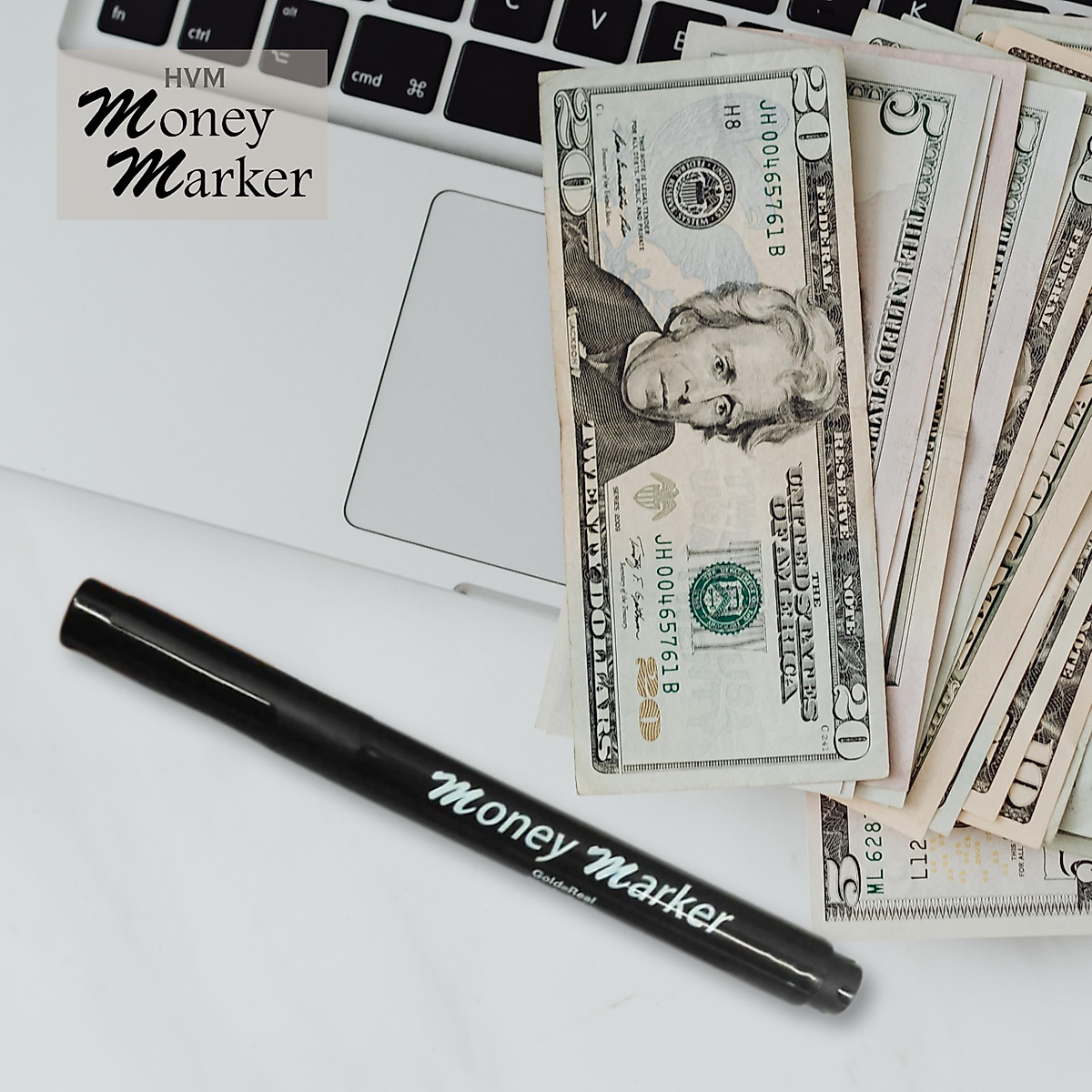 Money Marker (12 Counterfeit Pens) - Counterfeit Bill Detector Pen with Upgraded Chisel Tip - Detects Fake Counterfit Bills, Universal Currency Detectors Pack