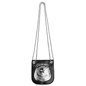 Joy Join Kids Police dress up Accessories Pretend Play Special Police Badge with Chain(Black)