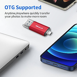 THKAILAR USB C Flash Drive 128GB, USB Flash Drive with Type C and Type A 3.1 Port USB C Thumb Drive Compatible with iPhone 15/Android Phone/PC/Mac Pro