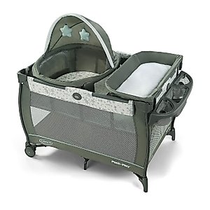 Graco Pack 'n Play Travel Dome Playard | Includes Travel Bassinet, Full-Size Infant Bassinet, and Diaper Changer, Oskar