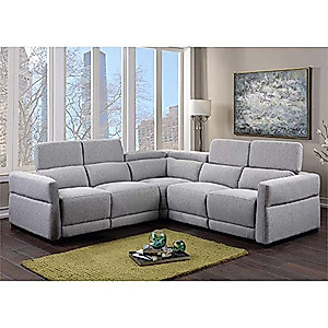 Steve Silver Isla Gray Tweed Fabric Power Reclining Sectional