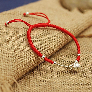 Protection Bracelet for Women and Men Real 925 Sterling Silver Lucky Bell Amulet Red Rope Bracelet Handmade String Adjustable Jewelry Gift Red