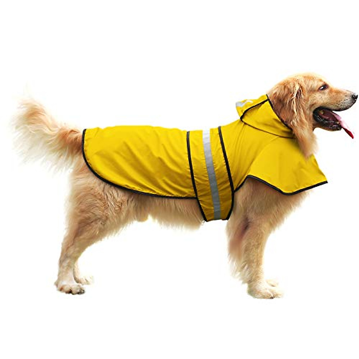 HDE Dog Raincoat Hooded Slicker Poncho for Small to X-Large Dogs and Puppies Yellow - L