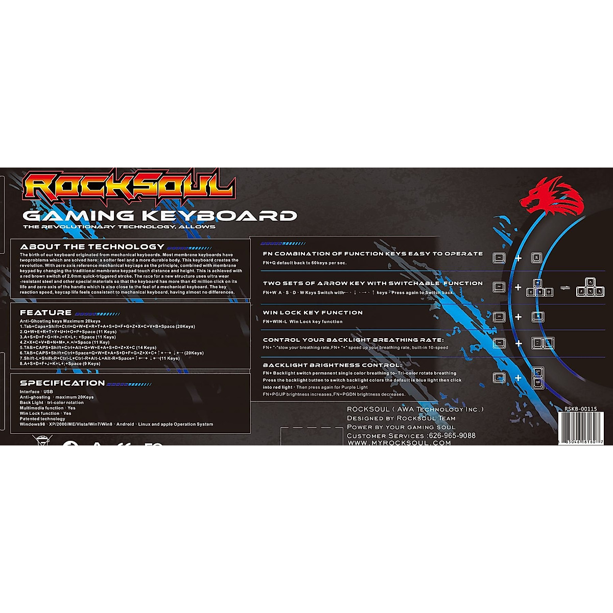 ROCKSOUL Le Mechanical LED Gaming Keyboard (RSKB-00115)