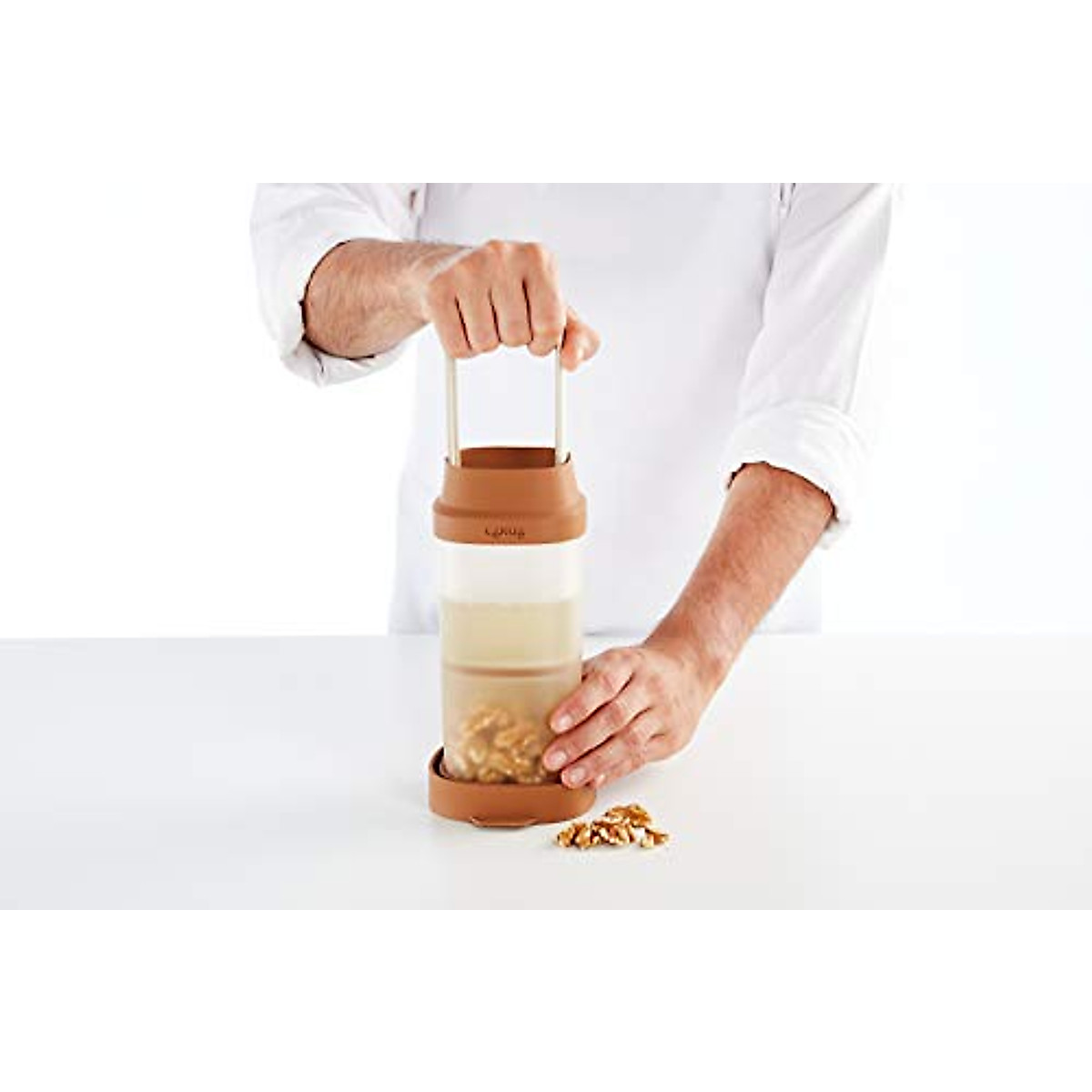 Lekue Nut, Almond Milk & Grain Milk Maker, 1 quart, Brown