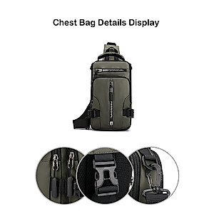 Yoanlayr Sling Backpack Crossbody Shoulder Chest Bag for Men Women Travel Hiking Daypack with USB Cable,Black