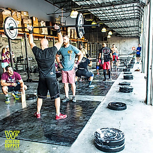 WF Athletic Supply 2 inch Olympic Size Black Premium Bumper Plate with Steel Insert, Great for Strength Training, Weightlifting & Crossfit Competition, Size Options Available