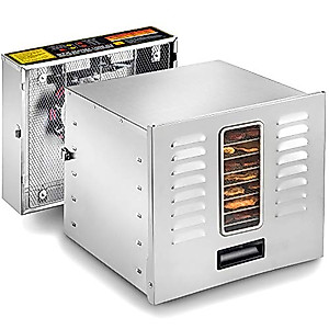 STX International STX-DEH-1200W-XLS Dehydra Commercial Grade Stainless Steel Digital Food Dehydrator - 10 Trays - 1200 Watts - 165 Degree Fahrenheit - Jerky Safe with 15 Hour Timer