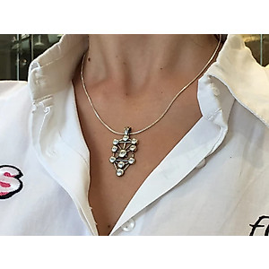 Baltinester Handmade Ten Sefirot Kabbalah Tree of Life Pendant in 925 Sterling Silver Jewish Jewelry 31 x 19 mm Jewelry