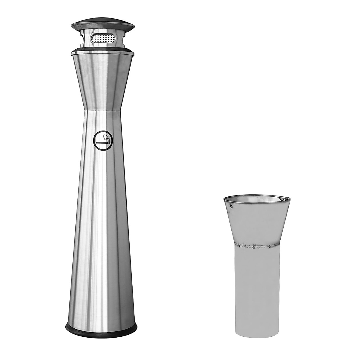 AIWFL Stainless Steel Butt Receptacle Outdoor Trash Can with Lid, Floor Standing Garbage Ash Bin Waste Container Trash Receptacle for Patio Shopping Center Office and Hotel