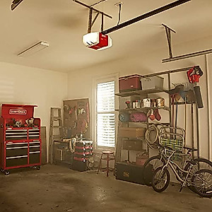 Craftsman 1/2 HP Smart myQ Smartphone Controlled-Belt Drive, Wireless Keypad Included, Model CMXEOCG572, Red Garage Door Opener