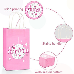 16PCS Let's Go Girls Gift Paper Bags Bachelorette Party Supplies Western Cowgirl Party Favors Bags Last Rodeo Bachelorette Party Decorations Disco Birthday Treat Bags for Bridal Shower Bachelorette