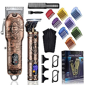 RESUXI Hair Clippers for Men with Barber Trimmer Set ,Professional Haircut Clippers for Hair Cutting Grooming Kit ,Cordless Beard Trimmer Hair Cutter Barber Accessories USB Rechargeable