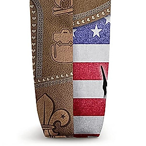 Scout Mom American Flag-Leather-Scouting Tote Bag