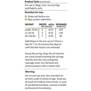 Amber NaturalZ Otaxium Drops Herbal Supplement for Dogs, Cats, Birds, Guinea Pigs, and Rabbits | Pet Herbal Supplement for Ear Health | 1 Fluid Ounce Glass Bottle | Manufactured in The USA