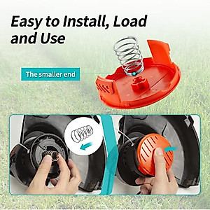 Trimmer Line Cap and Spring for BLACK+DECKER,Trimmer Replacement Spool Cap Covers Compatible for Black+Decker AFS Trimmer (RC100P),Black and Decker Weed Eater Parts,4 Pack ( 4 Spool Cap+4 Spring )